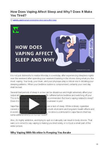 How Does Vaping Affect Sleep and Why? Does It Make You Tired ...