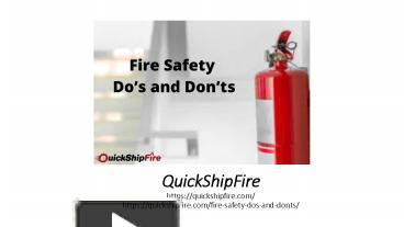 Fire Safety Do’s and Don’ts presentation | free to download