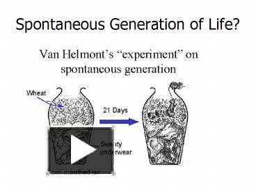 PPT – Spontaneous Generation of Life PowerPoint presentation | free to ...
