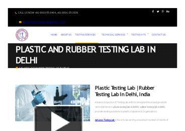 PPT – Which is the Most Reputable Rubber Testing Lab in Delhi ...