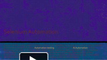Selenium automation presentation | free to download