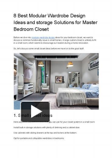 PPT – 8 Best Modular Wardrobe Design Ideas and storage Solutions for ...