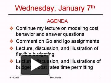 PPT – Wednesday, January 7th PowerPoint presentation | free to view ...