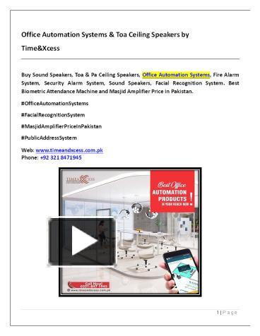 PPT – Office Automation Systems & Toa Ceiling Speakers by Time&Xcess ...
