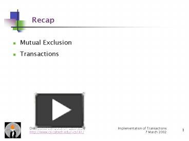 PPT – Recap PowerPoint presentation | free to view - id: 943ce-ZWFlM