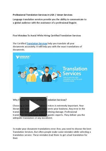 PPT – Translation Services PowerPoint presentation | free to download ...