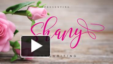 PPT – Shany - Free Handwritten & Cursive Font PowerPoint presentation ...