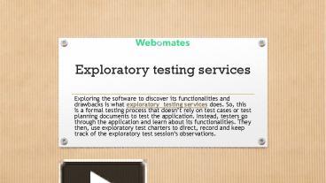 PPT – Exploratory testing services PowerPoint presentation | free to ...