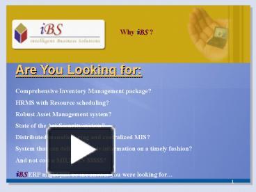 Why iBS presentation | free to view