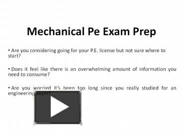 Mechanical Pe Exam Prep presentation | free to download