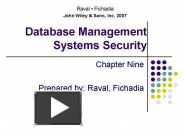 PPT – Database Management Systems Security PowerPoint presentation ...