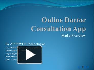 Online Doctor Consultation App | Doctor Appointment Booking App ...