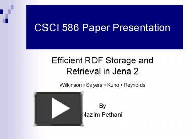 PPT – CSCI 586 Paper Presentation PowerPoint presentation | free to ...