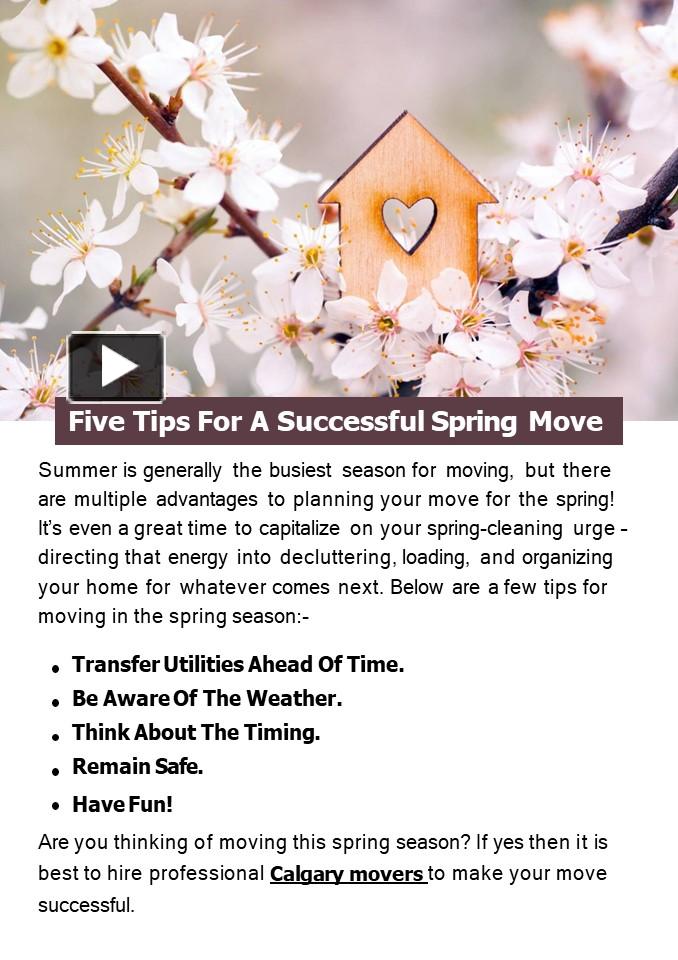 Five Tips For A Successful Spring Move presentation | free to download