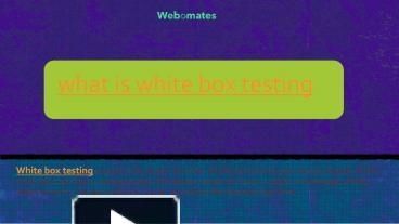 PPT – what is white box testing PowerPoint presentation | free to ...