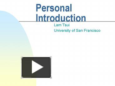 Personal Introduction presentation | free to view