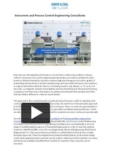 Instrument and Process Control Engineering Consultants presentation ...