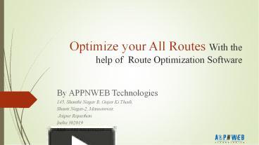 Optimize your All Routes With the help of Route Optimization Software ...