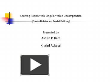 Spotting Topics With Singular Value Decomposition presentation | free ...