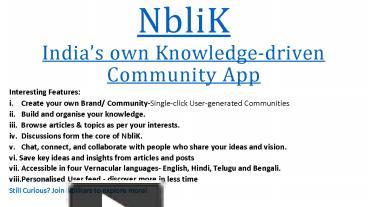 PPT – nblik PowerPoint presentation | free to download - id: 946844-MjdlN