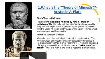 What is the "Theory of Mimesis"?-Aristotle Vs Plato presentation | free ...