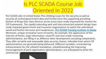 PPT – PLC SCADA Training Institute In Noida PowerPoint presentation ...