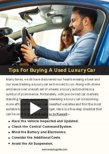 PPT – Tips For Buying A Used Luxury Car PowerPoint presentation | free ...