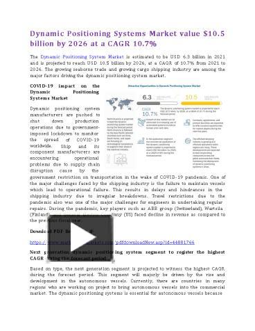PPT – Dynamic Positioning Systems Market value $10.5 billion by 2026 at ...