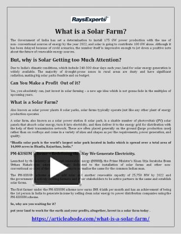 What is a Solar Farm? presentation | free to download