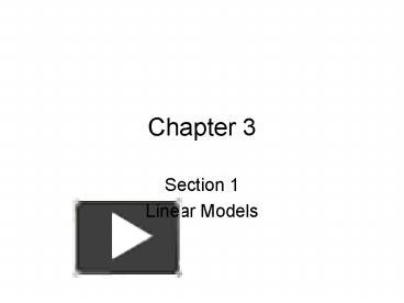 PPT – Linear Models PowerPoint presentation | free to view - id: 946f6 ...