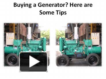 Some of the tips generator buying guide presentation | free to download