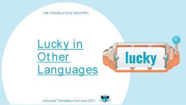 PPT – Lucky in Other Language PowerPoint presentation | free to ...