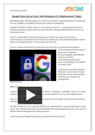 Google Stopped FLoC and Introduces Its Replacement: Topics presentation ...