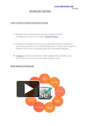 Selenium testing presentation | free to download