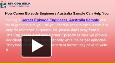 How Career Episode Engineers Australia Sample Can Help You presentation ...