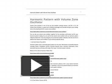 Harmonic Pattern with Volume Zone Oscillator Photo Slideshow | free to ...