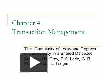 PPT – Chapter 4 Transaction Management PowerPoint presentation | free ...