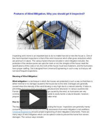 Features of Wind Mitigation. Why you should get it inspected? (1 ...
