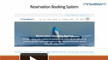 PPT – Reservation Booking System PowerPoint presentation | free to ...