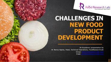 Challenges in New Food Product Development and its stages presentation ...