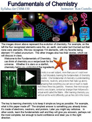 Fundamentals of Chemistry presentation | free to download