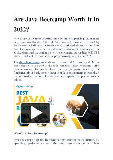 PPT – Are Java Bootcamp Worth It In 2022? PowerPoint presentation ...