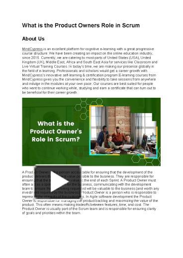 PPT – What is the Product Owners Role in Scrum PowerPoint presentation ...