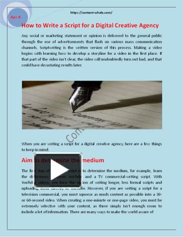How to Write a Script for a Digital Creative Agency presentation | free ...