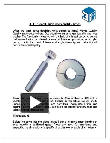 API Thread Gauge Uses and its Types presentation | free to download