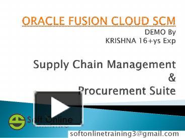 Oracle Fusion SCM Online Training | Oracle SCM Cloud Online Training ...