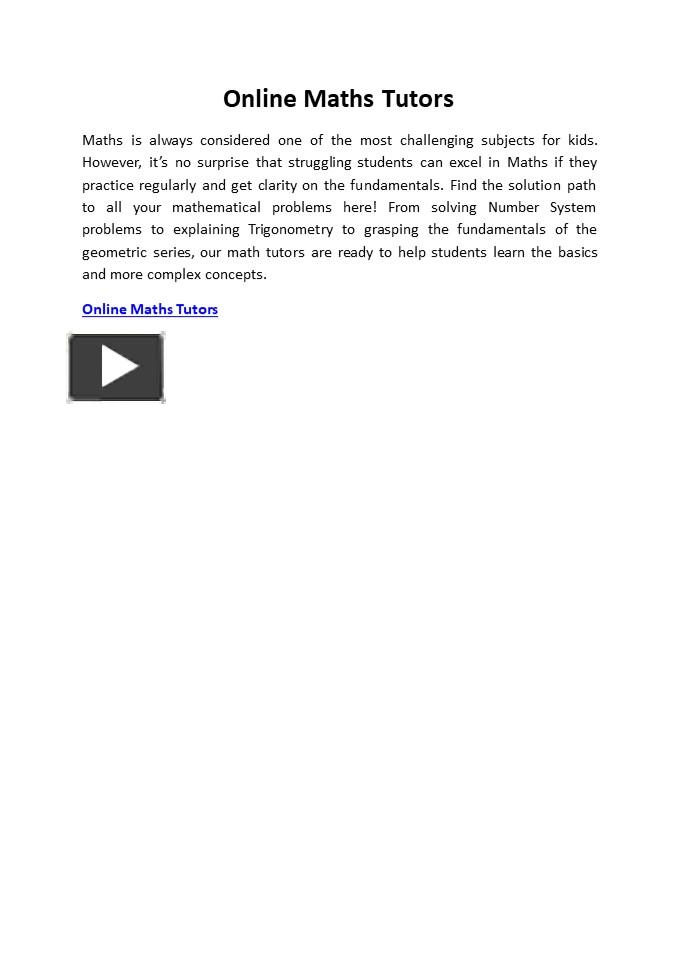 PPT – Online Maths Tutors PowerPoint presentation | free to download ...