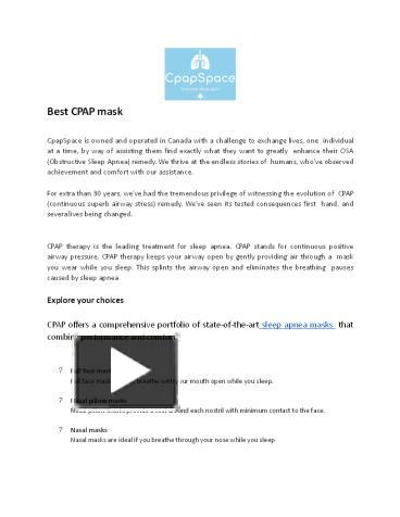 PPT – Best CPAP Mask PowerPoint presentation | free to download - id ...