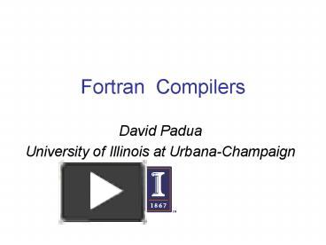 Fortran Compilers presentation | free to download
