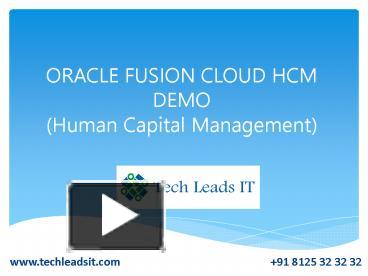 ORACLE FUSION CLOUD HCM DEMO presentation | free to download